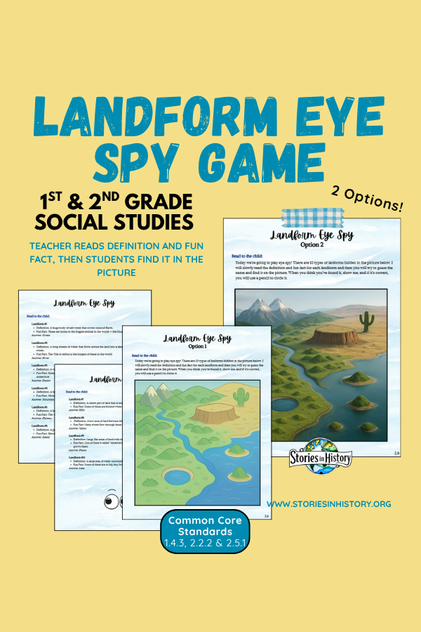 Landform Eye Spy Game- Geography & Map Skills (1st–2nd Grade) – Stories ...