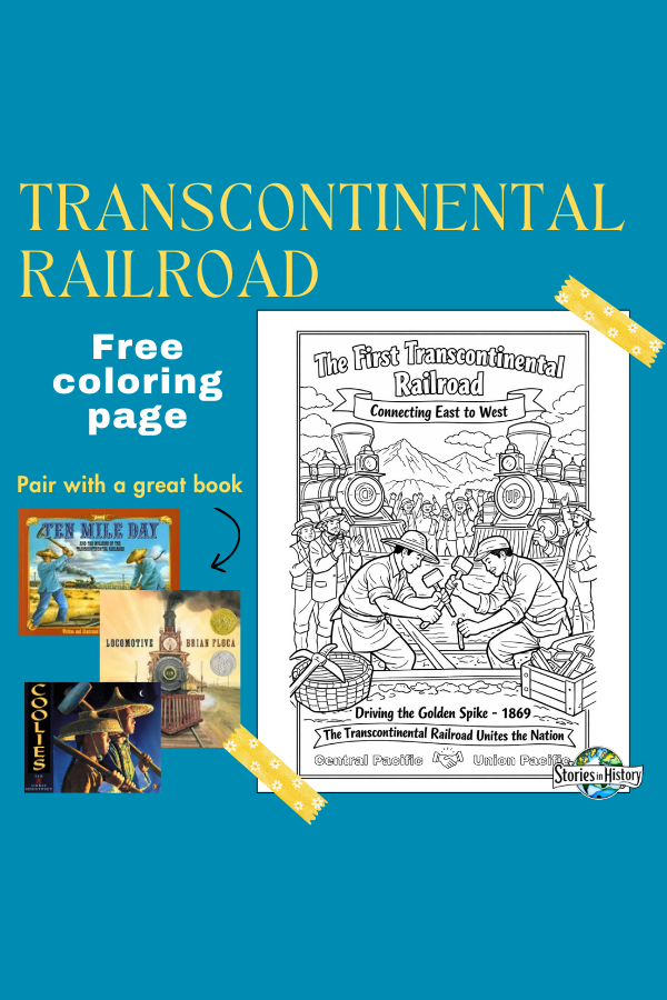 FREE Transcontinental Railroad Coloring Page – Stories in History