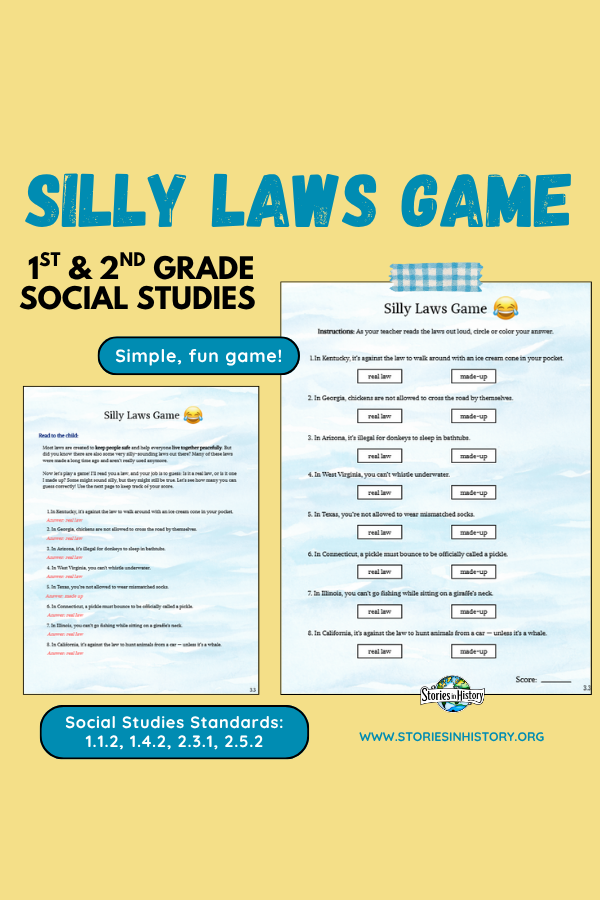 Silly Laws Game- Fun Civics & Government Activity (1st–2nd Grade ...
