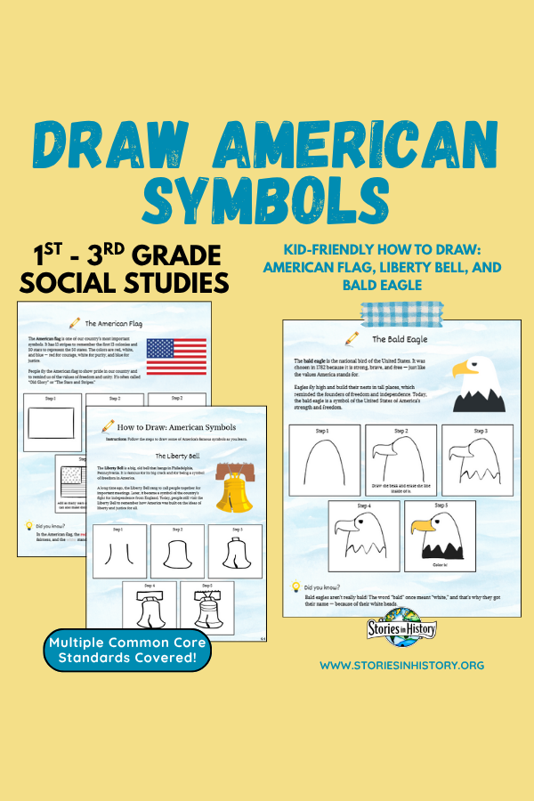 How to Draw American Symbols | Liberty Bell, Flag & Bald Eagle ...