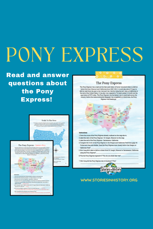 Pony Express Worksheet | California History & Westward Expansion ...