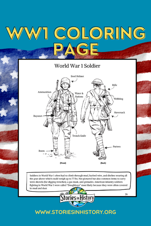 WW1 Coloring Page – Stories in History