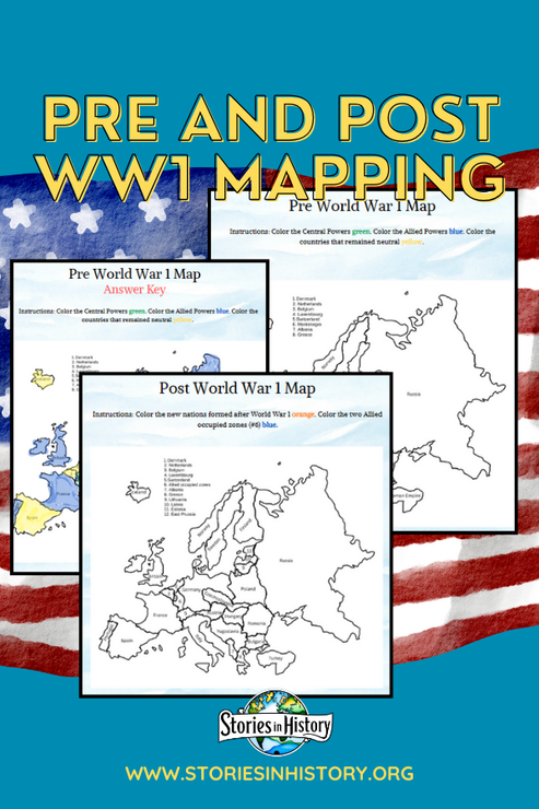 WW1- Pre and Post War Mapping Worksheets – Stories in History