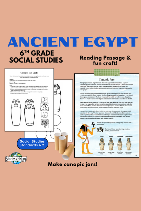 Ancient Egypt Canopic Jars Craft- Mummification Activity – Stories in ...